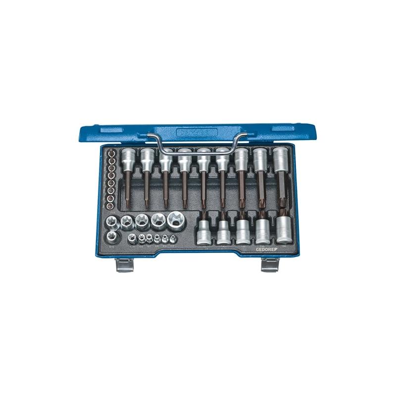 Gedore 6129440 Screwdriver Bit Socket set 1/2 Inch +1/4 Inch Drive, 34 — starboardtechnology