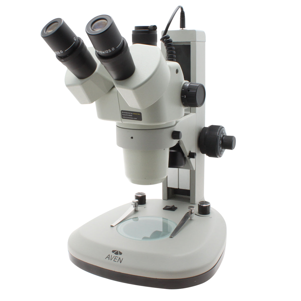 DSZV-44 Trinocular Stereo Zoom Microscope [10x - 44x] on Track Stand w ...