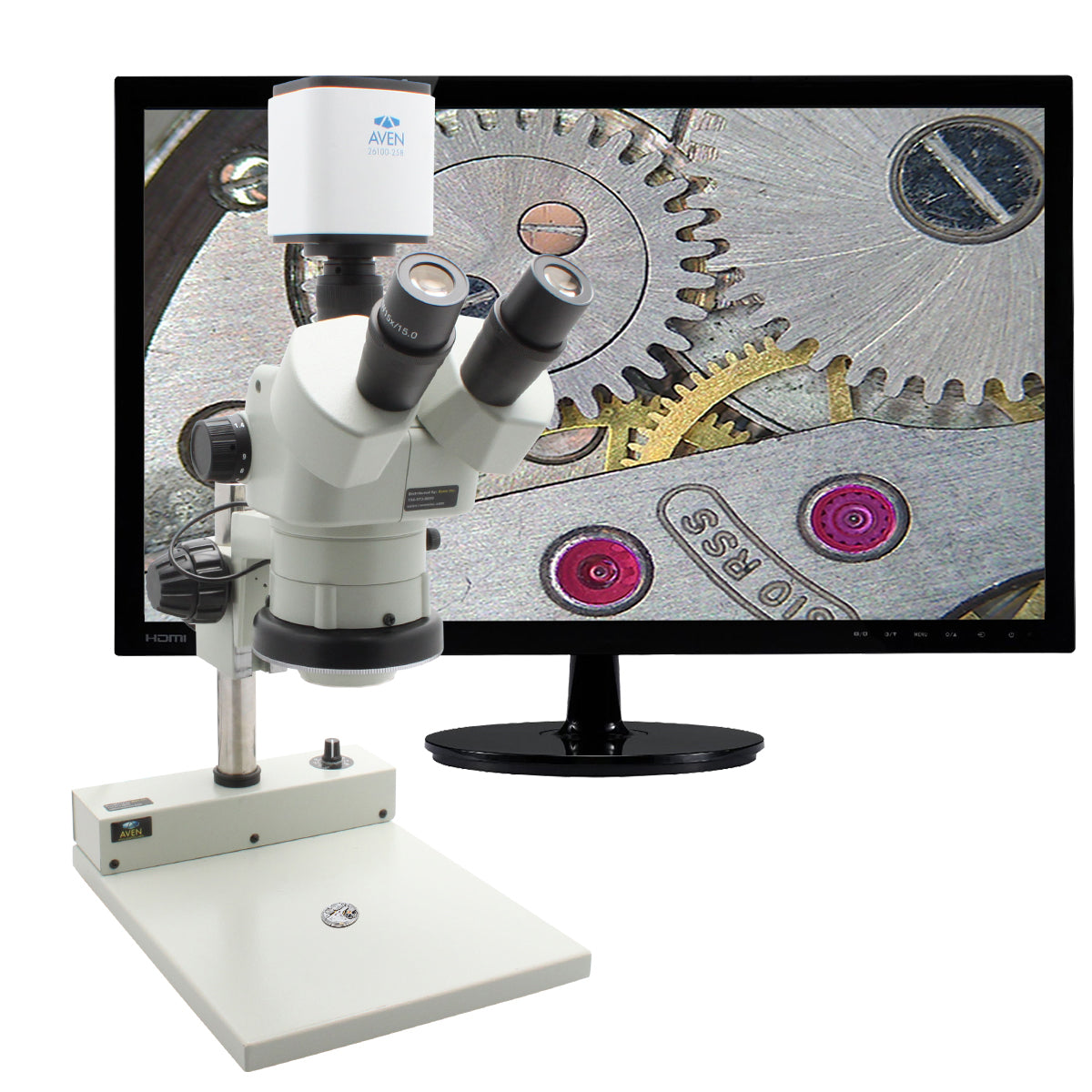 Stereo Zoom Trinocular Microscope SPZV-50 [6.7x - 50x] with Mighty Cam ...