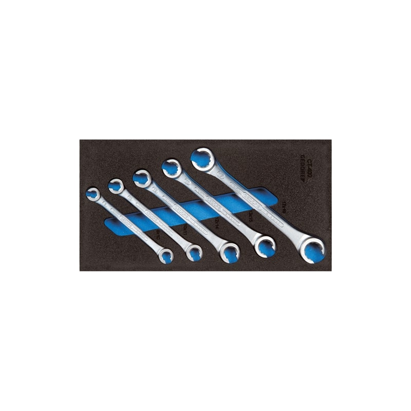 Gedore 2309068 Set Of Open Flare Nut Spanners In 1/3 Check-Tool Module ...