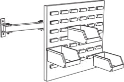 Production Basics 8627 Swing Arm Parts Bin Panel for Workstations, 17 ...