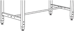 Production Basics 8656 RTW Series Foot Rest Tube for Workstations, 60 ...