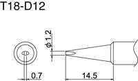 HAK-T18-DL12 Hakko T18 Series Soldering Tip — starboardtechnology