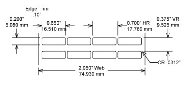 Identco TTL102-403-10 .65 x .20 Gloss White Polyimide Thermal Transfer Labels — starboardtechnology