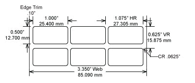 Brady Identco TTL106-451-10 1.0x.50 ESD Semi-Gloss White Polyimide Thermal Transfer Label ...