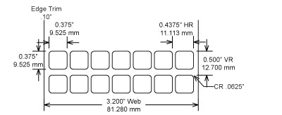 Identco TTL116-403-10 .375x.375 Gloss White Polyimide Thermal Transfer Labels — starboardtechnology
