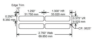 Identco TTL118-403-10 1.25x.25 Gloss White Polyimide Thermal Transfer Labels — starboardtechnology