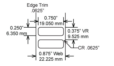 Identco TTL129-403-10 .75x.25 Gloss White Polyimide Thermal Transfer Labels — starboardtechnology