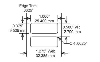 Identco TTL131-403-10 1.0x.375 Gloss White Polyimide Thermal Transfer Labels — starboardtechnology