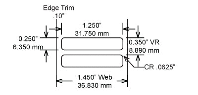 Identco TTL134-403-10 1.25x.25 Gloss White Polyimide Thermal Transfer Labels — starboardtechnology