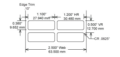 Brady Identco TTL138-451-10 1.1x.38 ESD Semi-Gloss White Polyimide Thermal Transfer Label ...