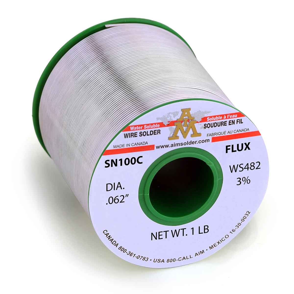 AIM SN100C WS482 3% Lead Free Water Soluble Core Wire Solder .062" Dia ...