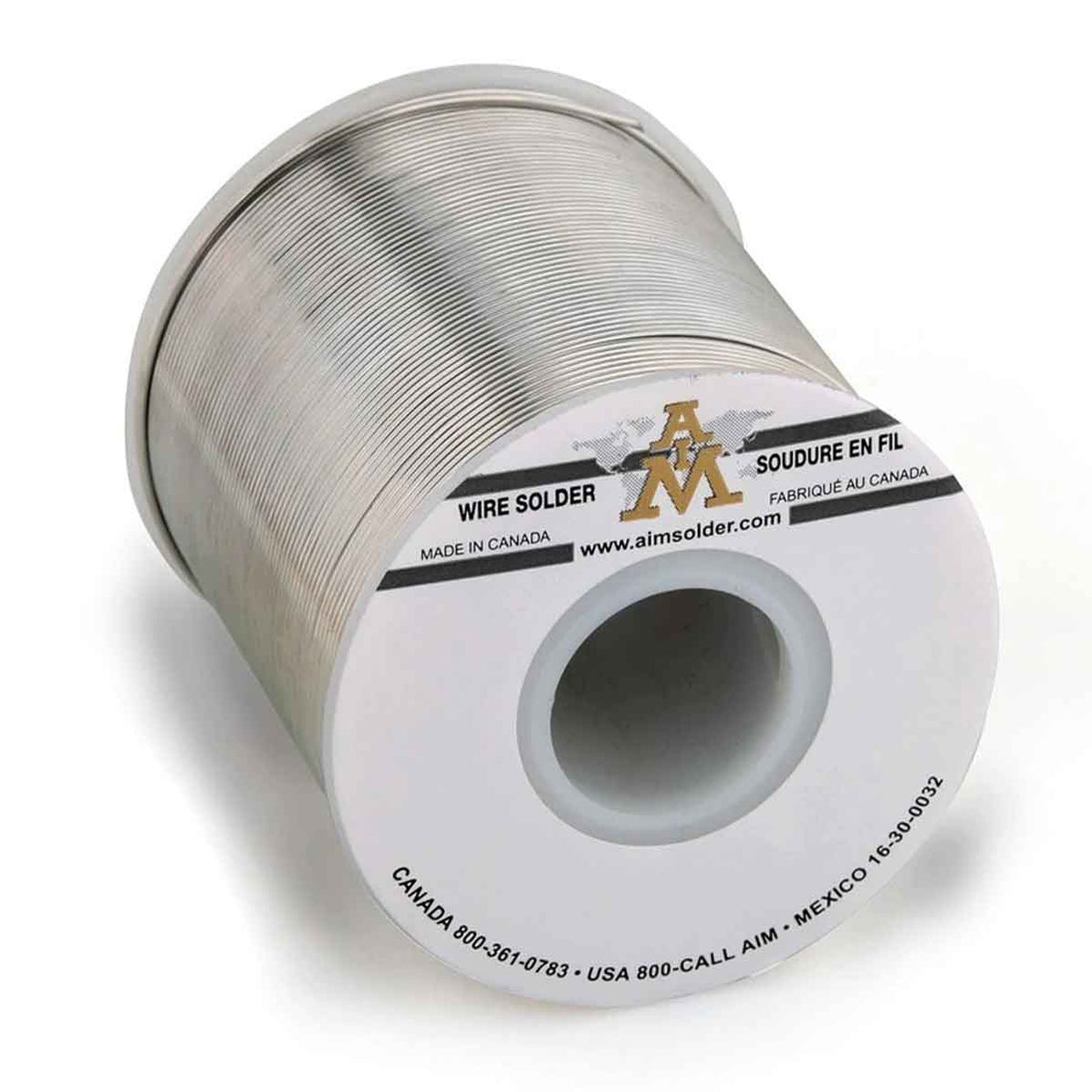 AIM SN63/PB37 Solid Core Wire Solder .125" Diameter, 1 Lb. Spool (24 r ...