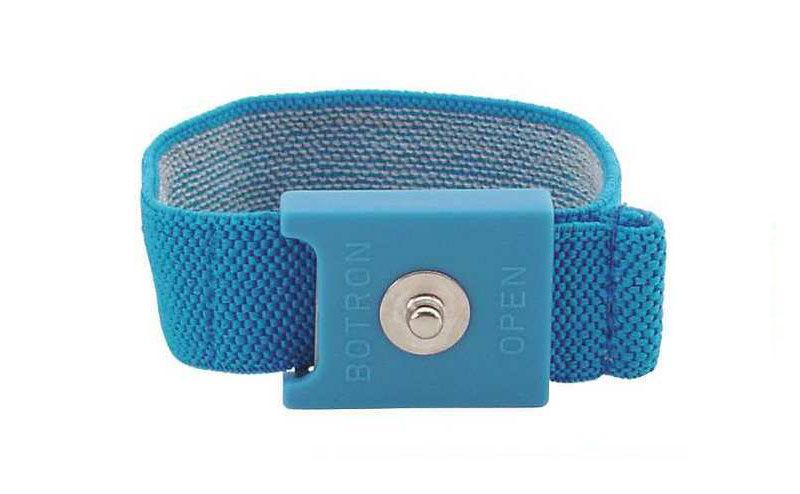 Botron B9638 Adjustable Blue Elastic Wrist Strap with 1/8" Snap & Cons ...