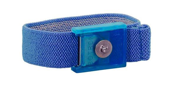 Botron B9998 GEM Adjustable Sapphire Elastic Wrist Strap with 1/8" Sna ...