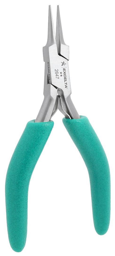 Excelta 2647 ESD-Safe Small Tapered Needle Nose Stainless Steel Pliers ...