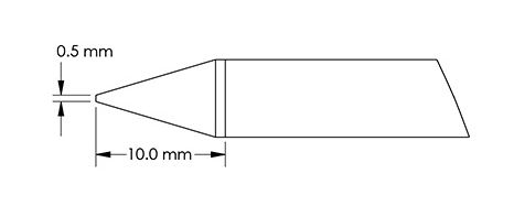 Metcal GTC-CN0005S Conical Solder Cartridge, 0.5 x 10mm ...