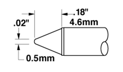 Metcal STTC-111 700 Series Blunt Conical Solder Cartridge, 0.5 x 4.6mm ...