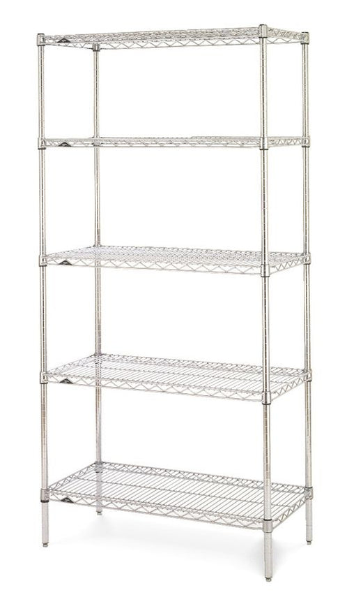 Metro 5ES242474NS 24" x 24" x 74" Stainless Steel Wire Shelving Unit w ...