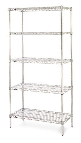 Metro 5N517C 24" x 24" x 74" Chrome Wire Shelving Unit with 5 Super Er ...
