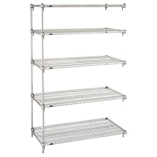 Metro 5AA367C 18" x 60" x 74" Chrome Wire Shelving Add-On with 5 Super ...