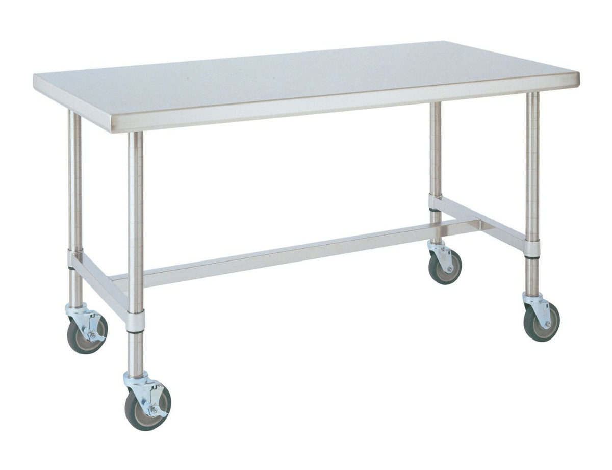 Metro MWT306HS 30" x 60" Mobile Stainless Steel Work Table with H-Fram ...