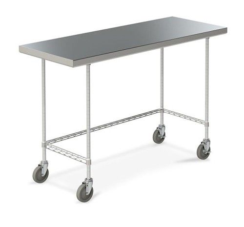 Metro MWTS2460US 24" x 60" Mobile Stainless Steel Work Table with 3-Si ...