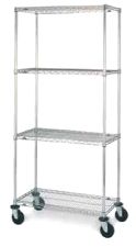 Metro N436EC 21" x 36" x 63" Mobile Wire Shelving with 4 Super Erecta ...