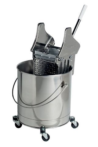 MicroNova B-3 Round Stainless Steel Mop Bucket with 2" Casters, 8 Gall ...