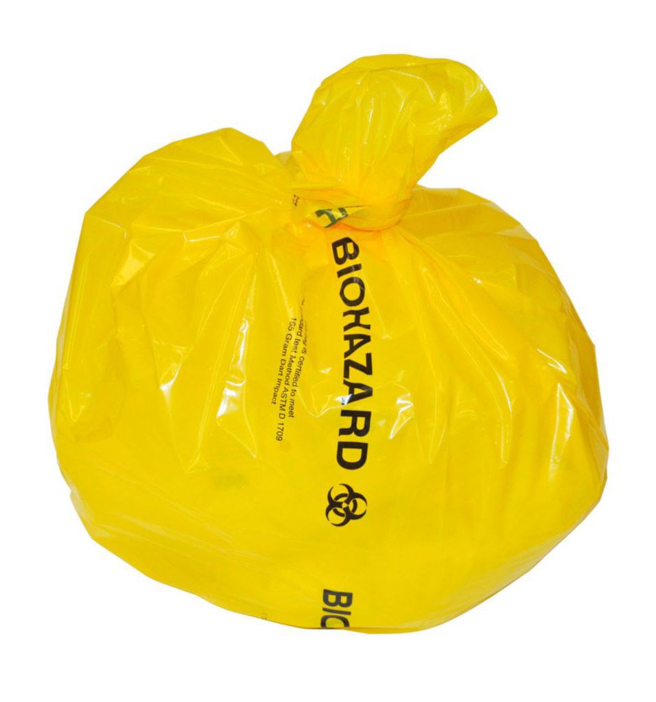 MicroNova BH2-24YEIRBB 16 Gallon Sterile Biohazard Bags, 2 Mil, 24" x ...