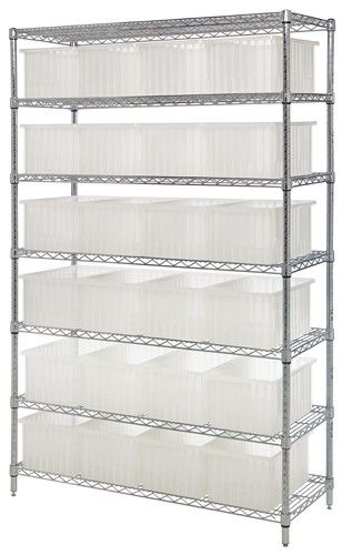 Quantum WR9-93060CL Wire Shelving System with 9 Shelves, 24" x 60" x 7 ...