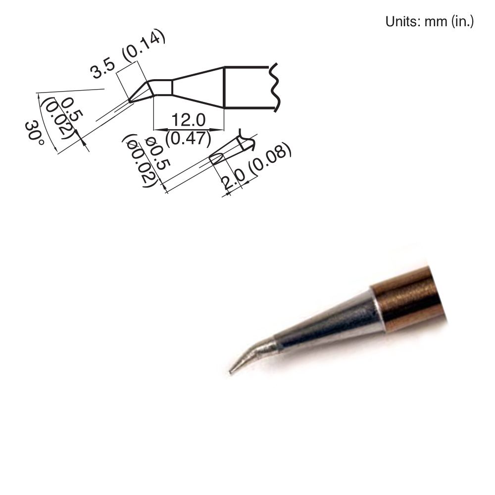 Hakko T15-JD08 Bent Chisel Tip Soldering Tip — starboardtechnology