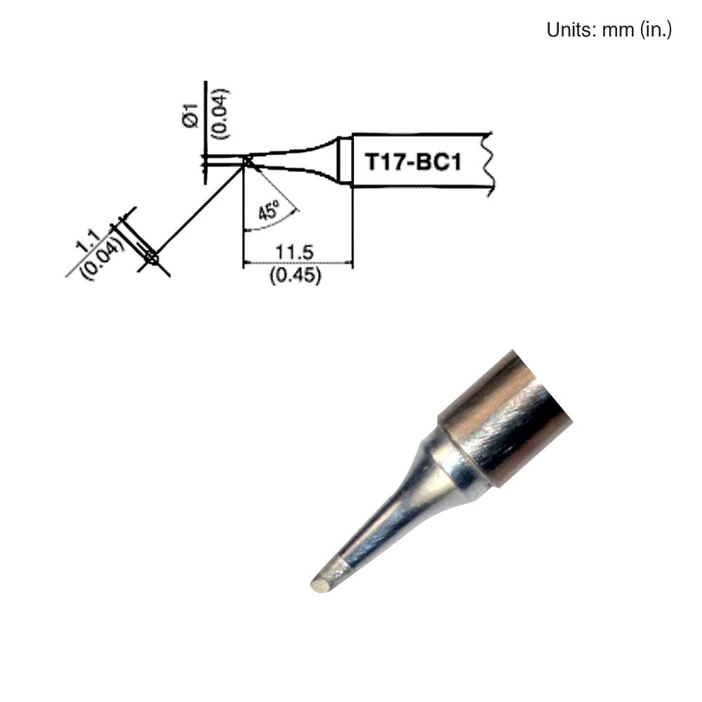 Hakko T17-BC1 Bevel Tip Soldering Tip — starboardtechnology