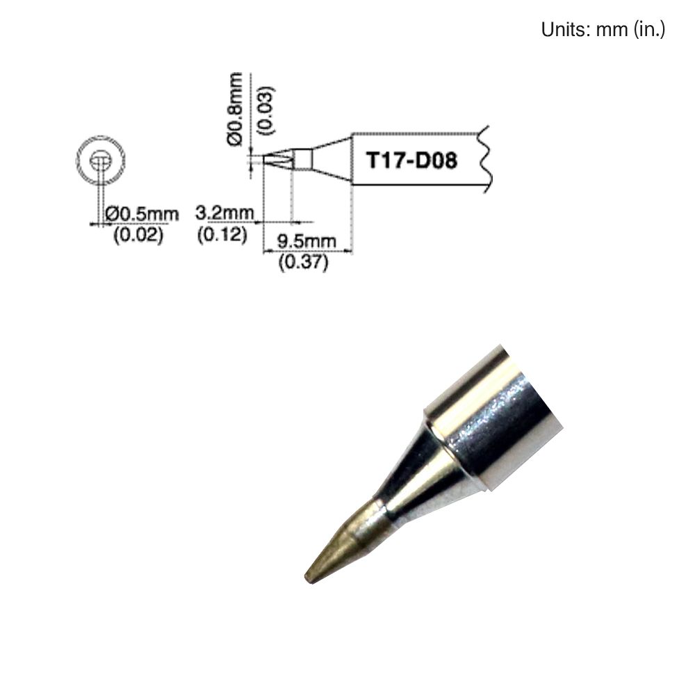 Hakko T17-D08 Chisel Tip Soldering Tip — starboardtechnology
