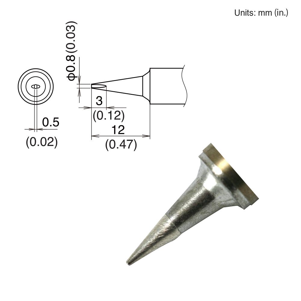 Hakko T22-D08 Chisel Tip Soldering Tip (Qty of 10) — starboardtechnology