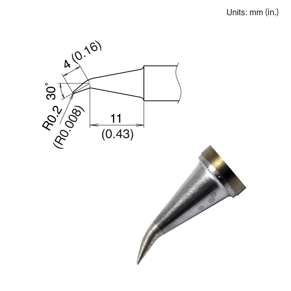 Hakko T22-J02 Angled Tip Soldering Tip (Qty of 10) — starboardtechnology