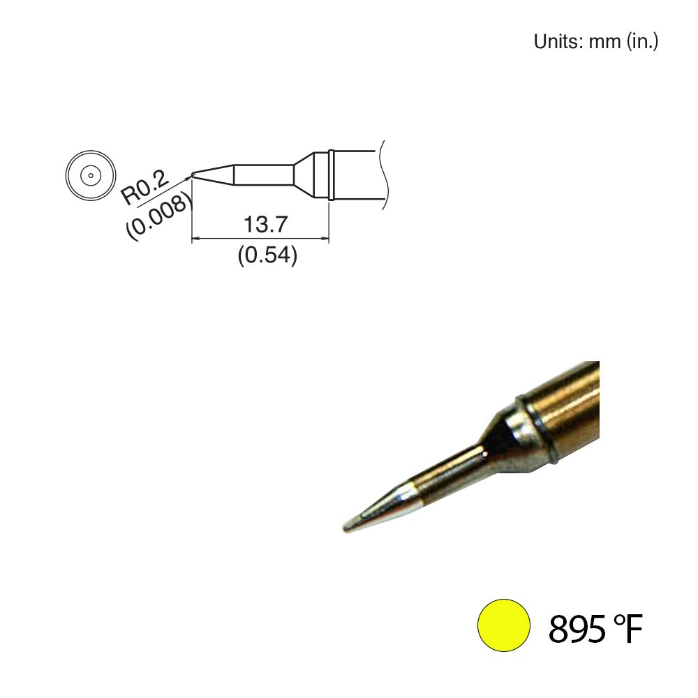 Hakko T31-00SBL Conical Tip, 895°F / 480°C Soldering Tip — starboardtechnology