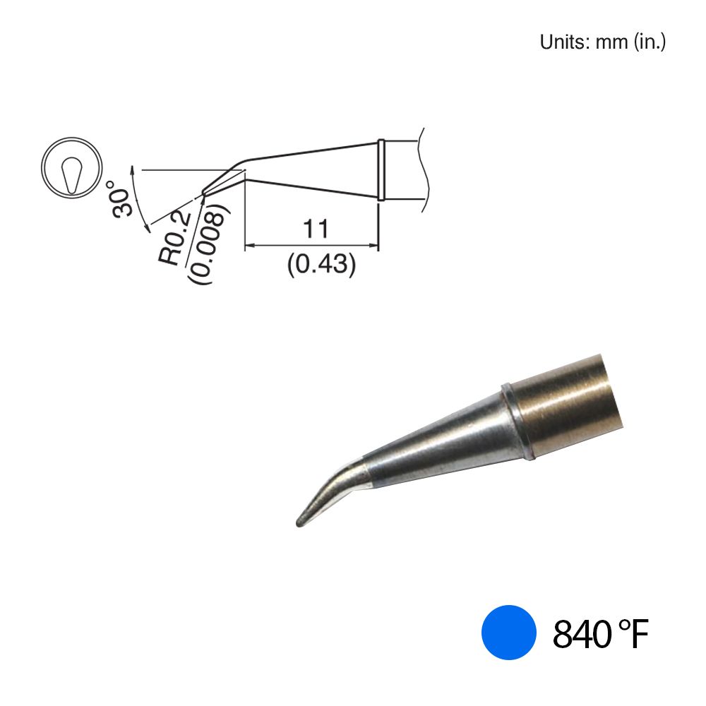 Hakko T31-01J02 Angled Tip, 840°F / 450°C Soldering Tip (Qty of 10) — starboardtechnology