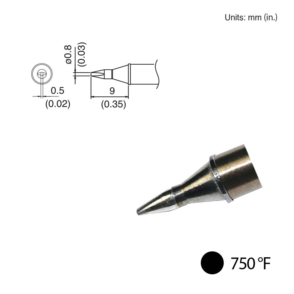 Hakko T31-02D08 Chisel Tip, 750°F / 400°C Soldering Tip — starboardtechnology