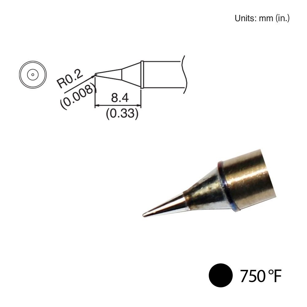 Hakko T31-02I Conical Tip, 750°F / 400°C Soldering Tip — starboardtechnology