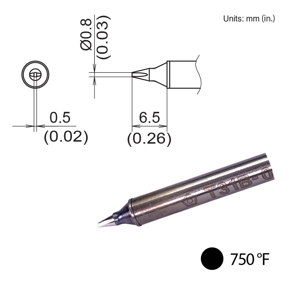 Hakko T31B-02D08 Chisel Tip, 750°F / 400°C Soldering Tip (Qty of 10) — starboardtechnology