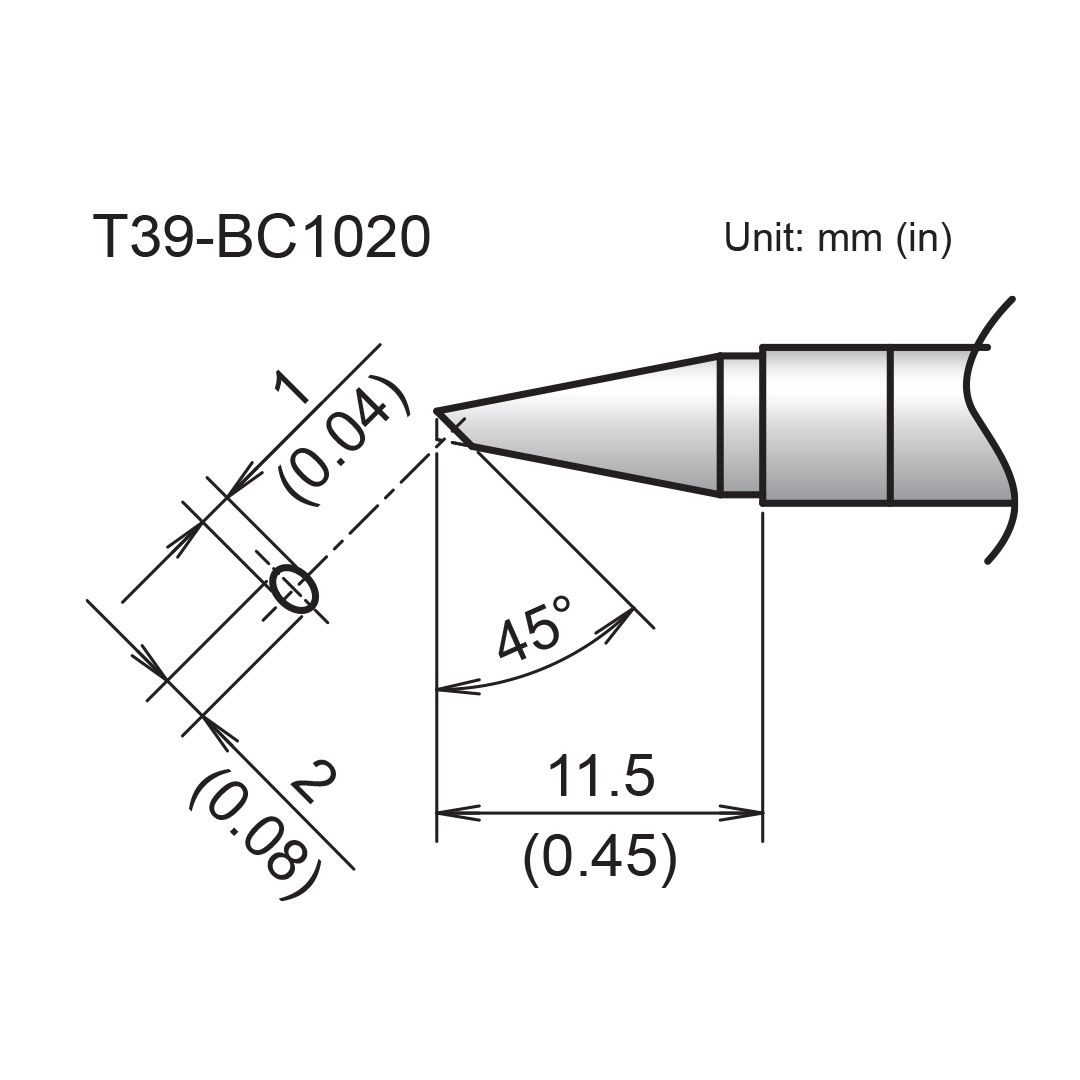 Hakko T39-BC1020 Bevel Tip (Qty of 10) — starboardtechnology