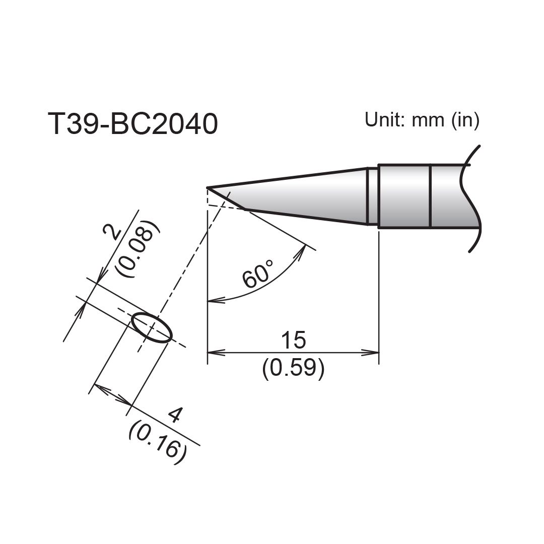 Hakko T39-BC2040 Bevel Tip (Qty of 10) — starboardtechnology