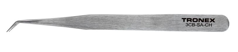 Tronex 3CB-SA-CH Precision Stainless Steel Tweezer with Bent, Very Fin — starboardtechnology