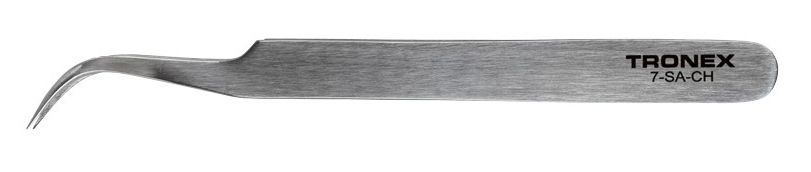Tronex 7-SA-CH Precision Stainless Steel Tweezer with Curved, Very Fin — starboardtechnology