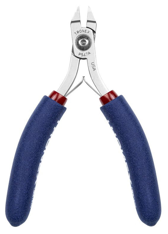Tronex P547A Flat Nose Gripping Pliers with Angled Stubby Jaw, 4.60" O — starboardtechnology