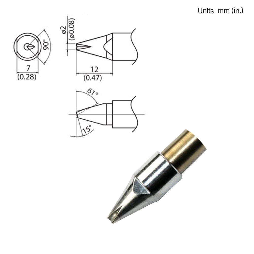 Hakko TX1-XBCR2, 140W Bevel Tip Soldering Tip (Qty of 10 ...