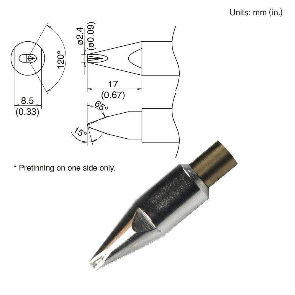 Hakko TX2-XDRF24, 260W Chisel Tip Soldering Tip (Qty of 10) — starboardtechnology